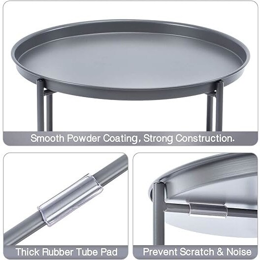 Masa rotunda KINGRACK pentru cafea, metalica, 45 x 45 x 48 cm, doua ...