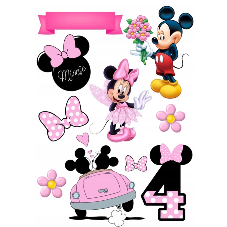 Set Decoratiuni Comestibile pentru Tort, Minnie, A4, Multicolor, 0.25g ...