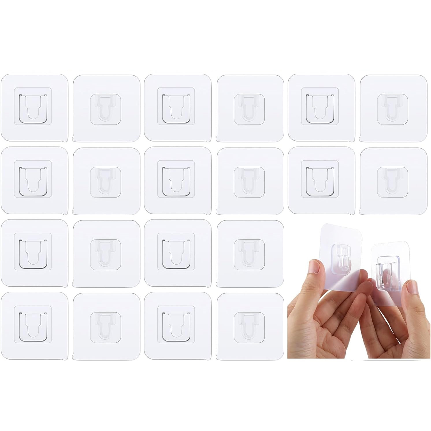 Set 10 carlige de perete adezive, Latauar, PVC, Transparent - eMAG.ro