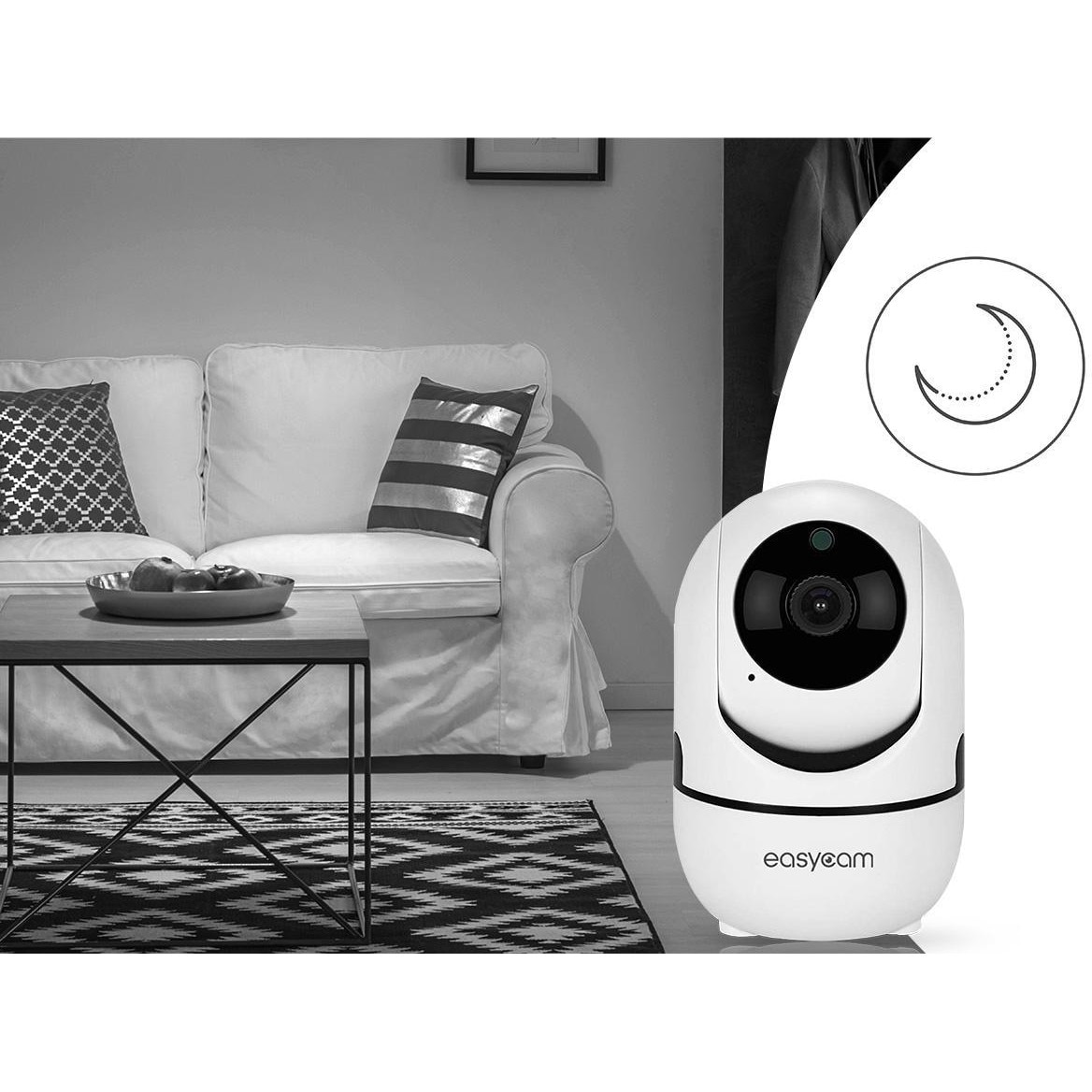 Camera, Ip Easycam, Ec-4Wd6Ir, Pentru Interior, Wifi, Ptz Tuya, 4Mp ...