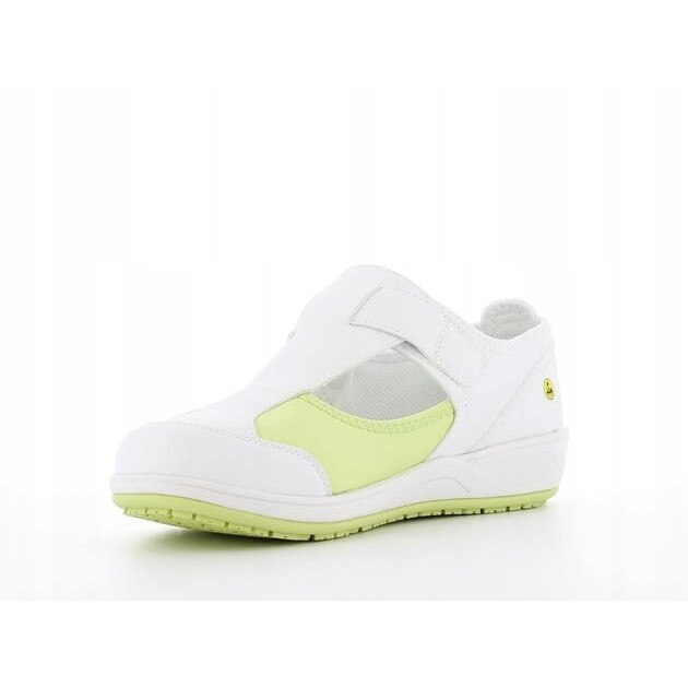 Pantofi de lucru medicali, Safety Jogger, Piele sintetica, Alb/Verde ...