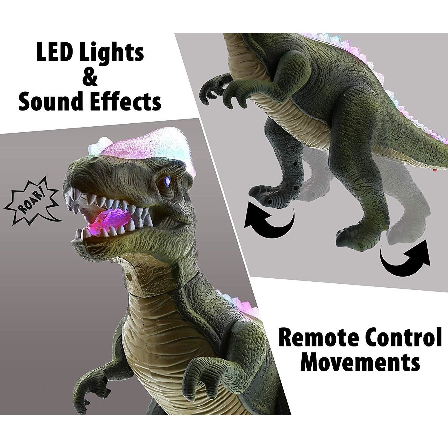 Jucarie dinozaur cu telecomanda, Simply Joy, lumini, sunete si miscari ...