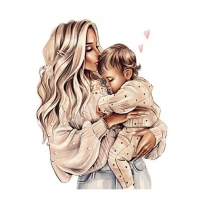 Imprimeu decorativ pentru tort, Inna, Pasta de zahar, Model mama copil ...