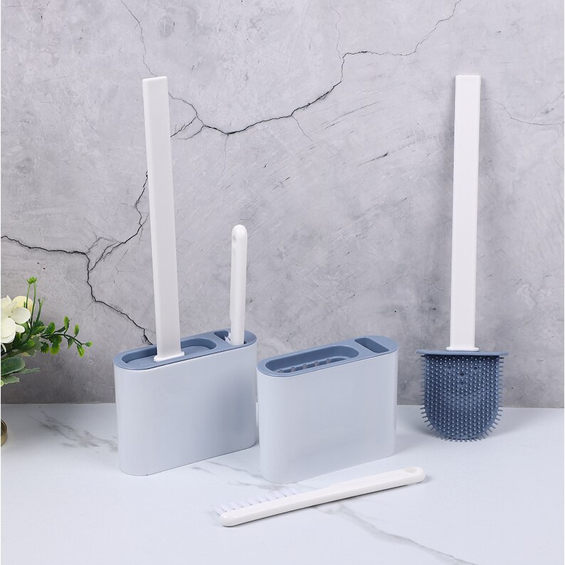 Set Perie WC din silicon pentru toaleta, AT PERFORMANCE®, Cap Flexibil ...