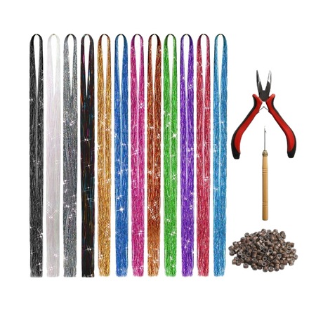 Set de suvite/extensii de par colorate, Vaxiuja, sclipitoare ...