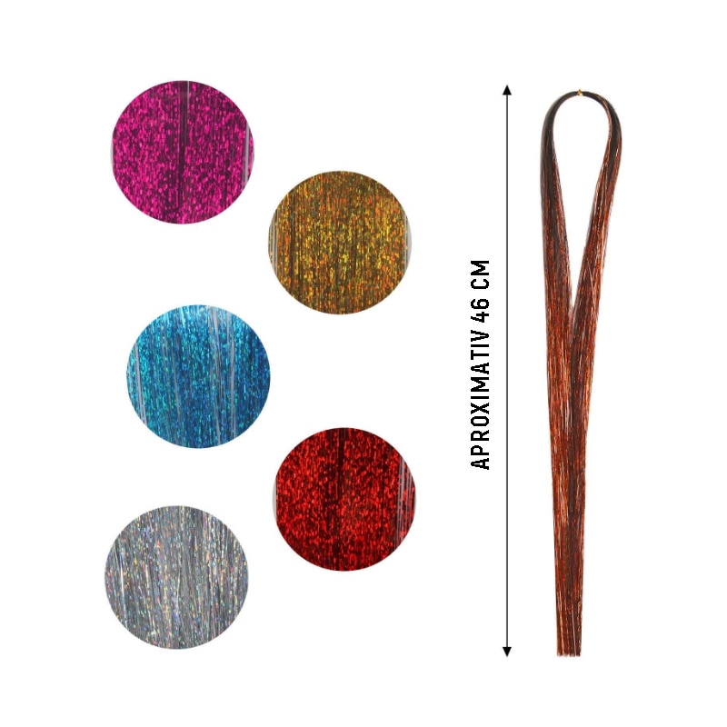 Set de suvite/extensii de par colorate, Vaxiuja, sclipitoare ...