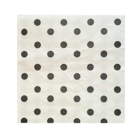 Set 10 servetele albe cu buline negre 33 cm - eMAG.ro