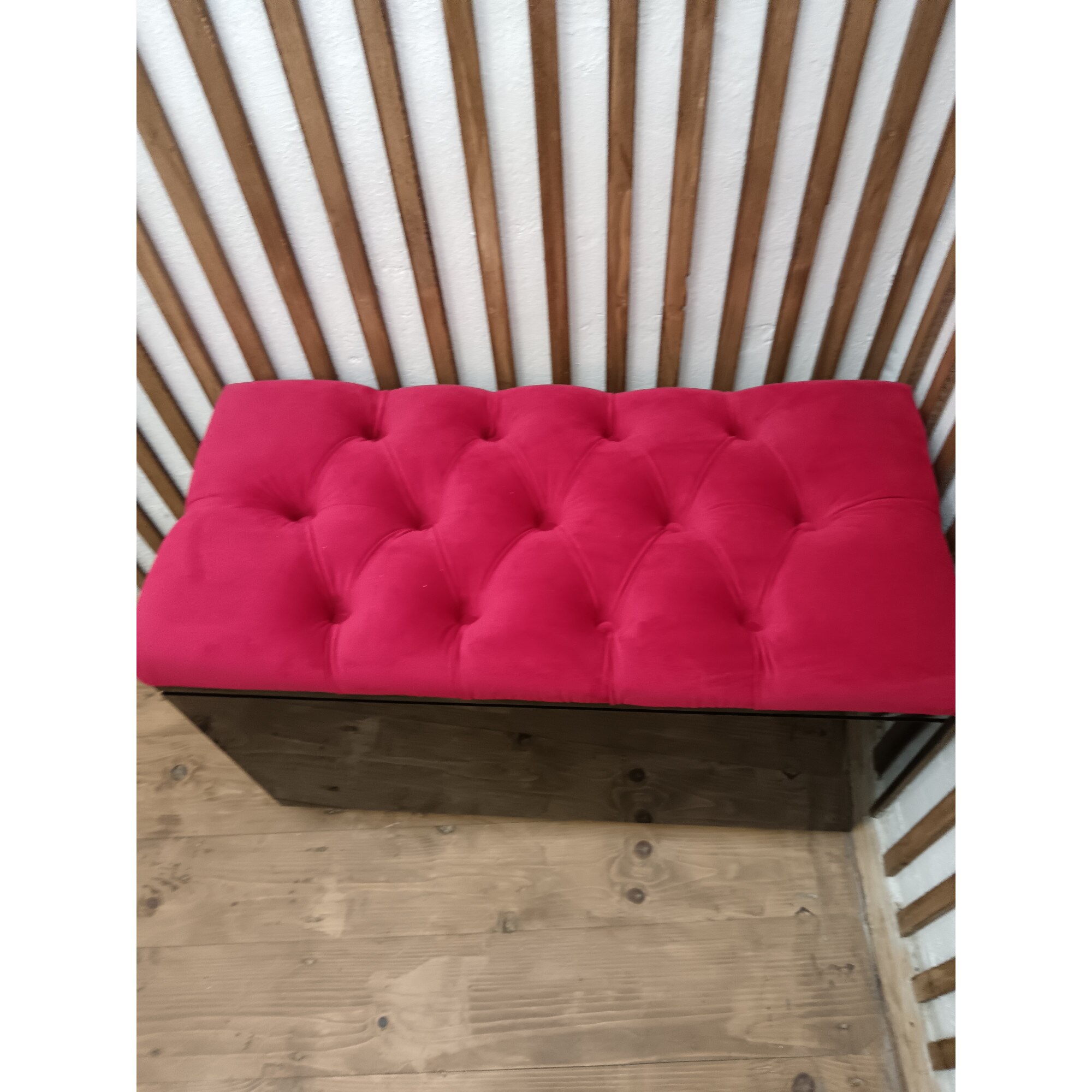 Pantofar tapitat, MDF Negru Lucios MG, Rosu, 80x32x48 cm - eMAG.ro