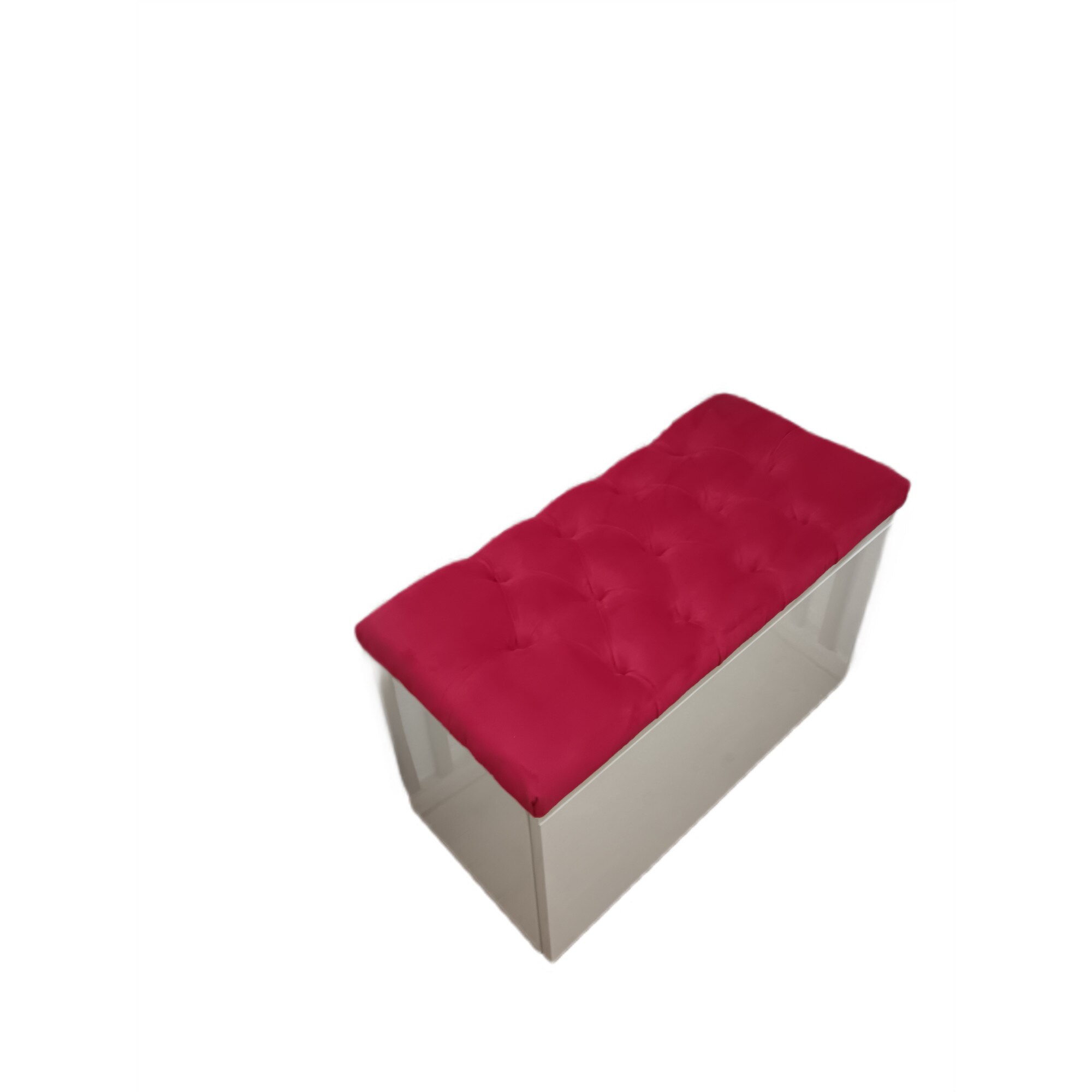 Pantofar tapitat, MDF Alb Lucios MG, Rosu, 60x32x48 cm - eMAG.ro