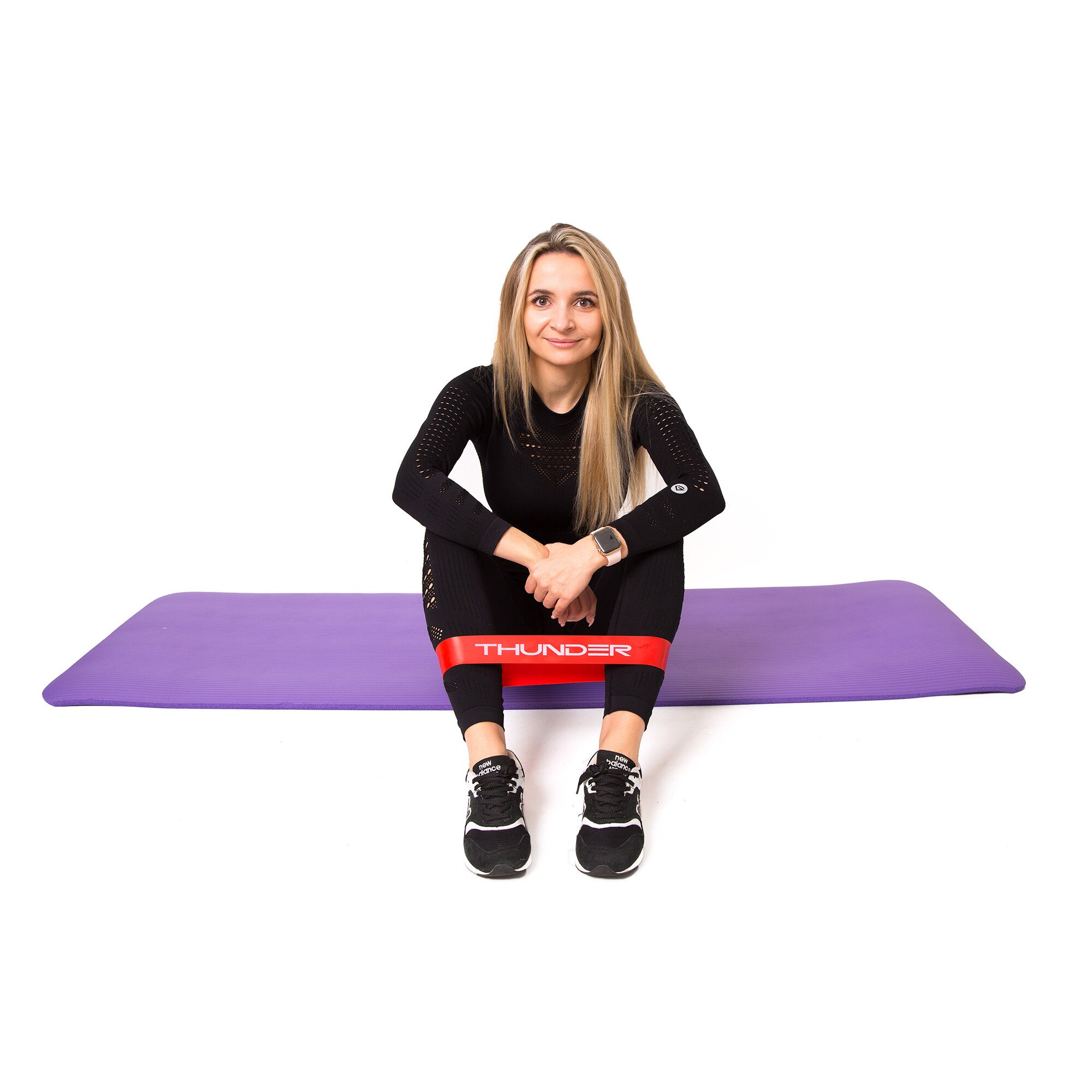 Комплект от 5 съпротивителни ленти за фитнес упражнения, Thunder, мини ...