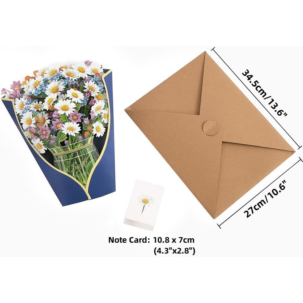 Букет картичка 3d Pop Up Walalla Многоцветен Emag Bg