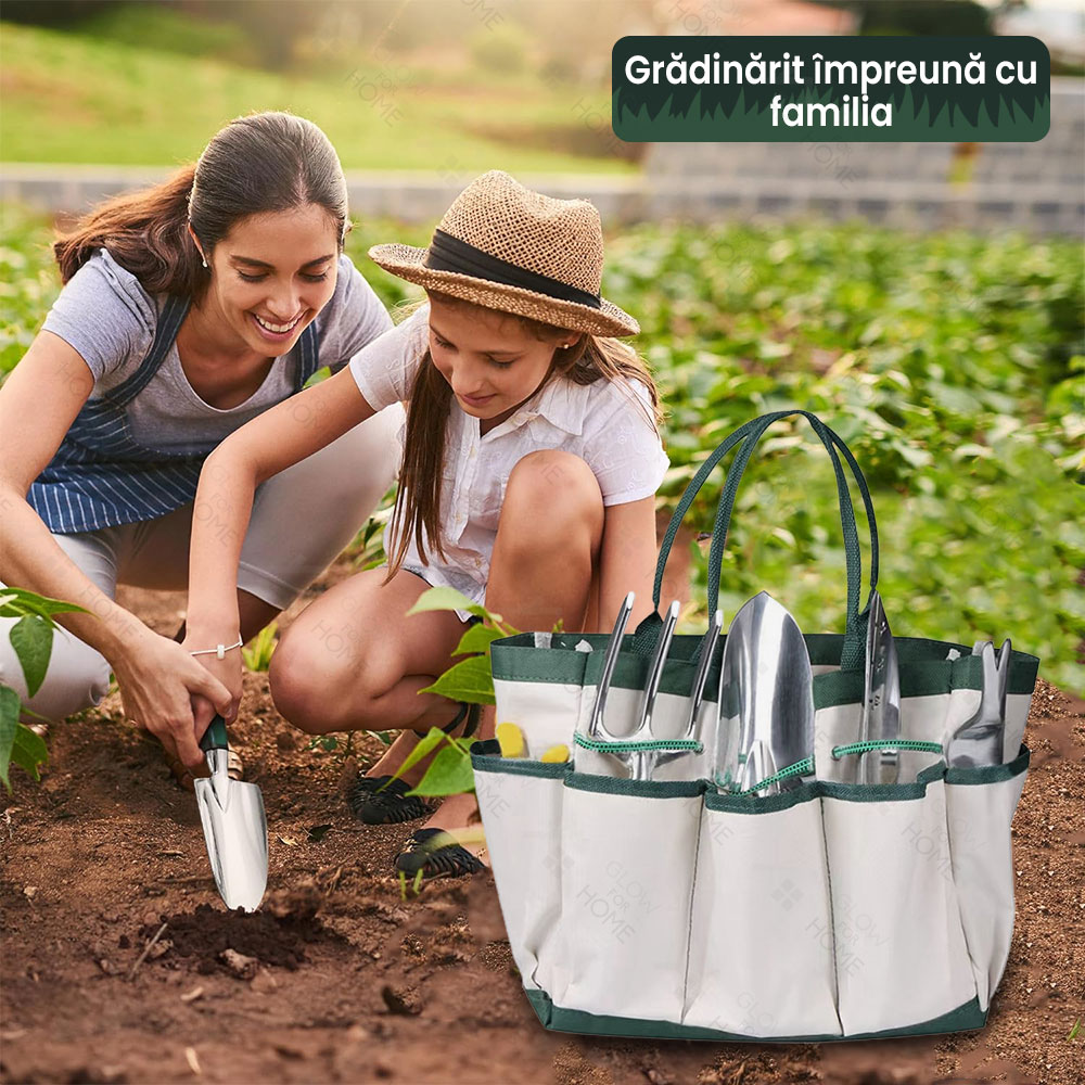 Set 22 accesorii unelte pentru gradinarit premium, GlowforHome, otel ...