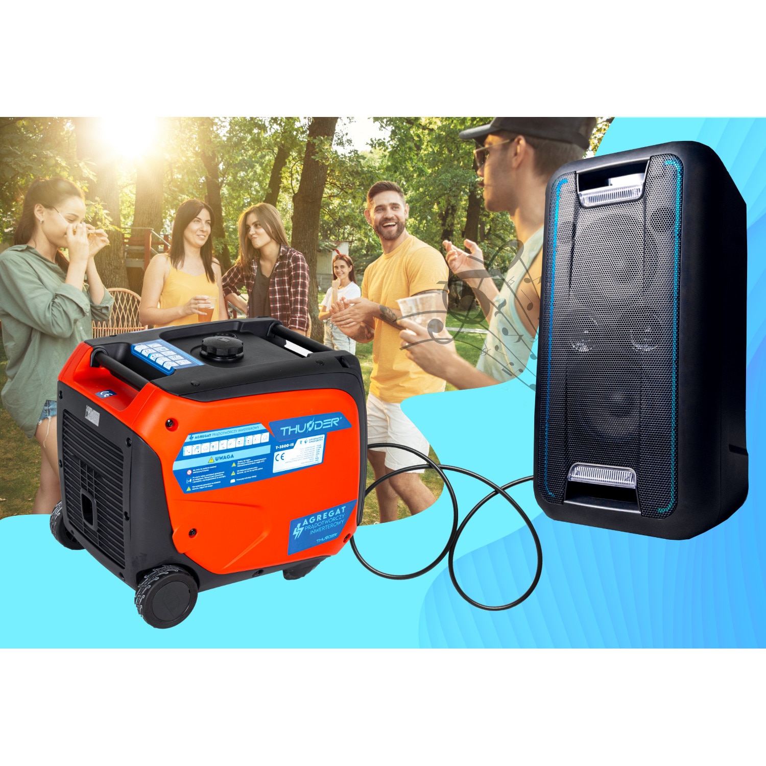 Инверторен генератор, THUNDER, T-3500-IS, бензинов, 4KW, 100% медна ...
