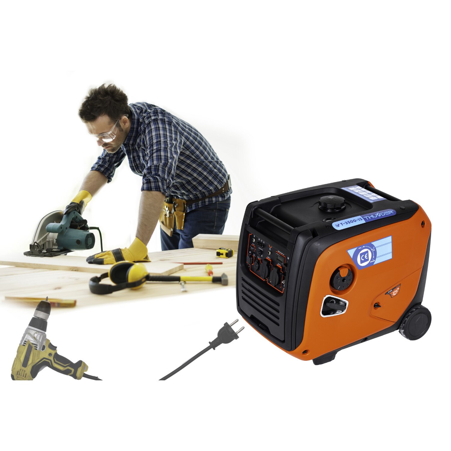 Инверторен генератор, THUNDER, T-3500-IS, бензинов, 4KW, 100% медна ...