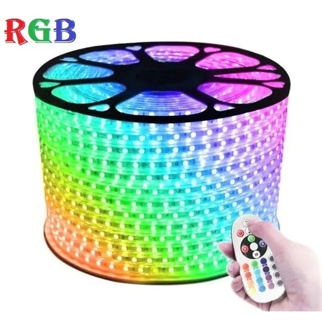 Kit Rola Banda LED 100m colorata RGB 220v, led 5050, 14w/m + Controller ...