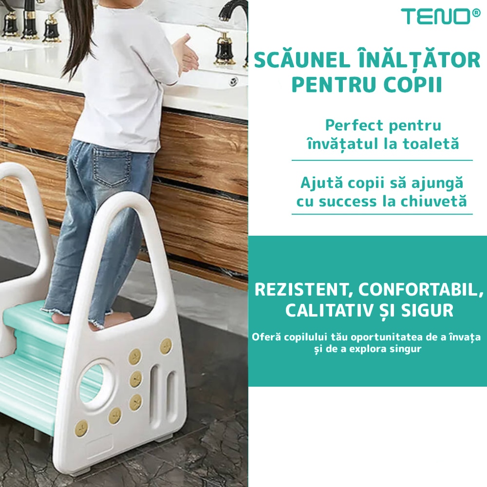 Scaunel Inaltator pentru Copii Teno®, multifunctional, tip scara, doua ...