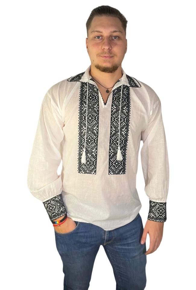 Bluza tip ie barbati RB 24, marime L, alb/negru - eMAG.ro