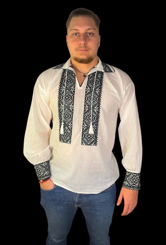 Bluza tip ie barbati RB 24, marime L, alb/negru - eMAG.ro