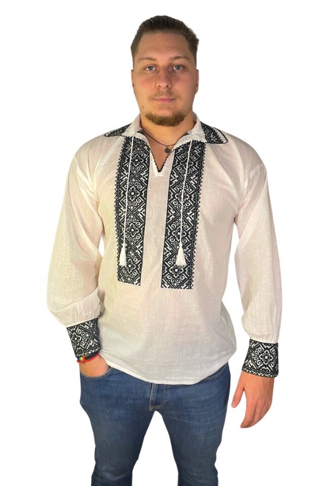 Bluza tip ie barbati RB 24, marime L, alb/negru - eMAG.ro