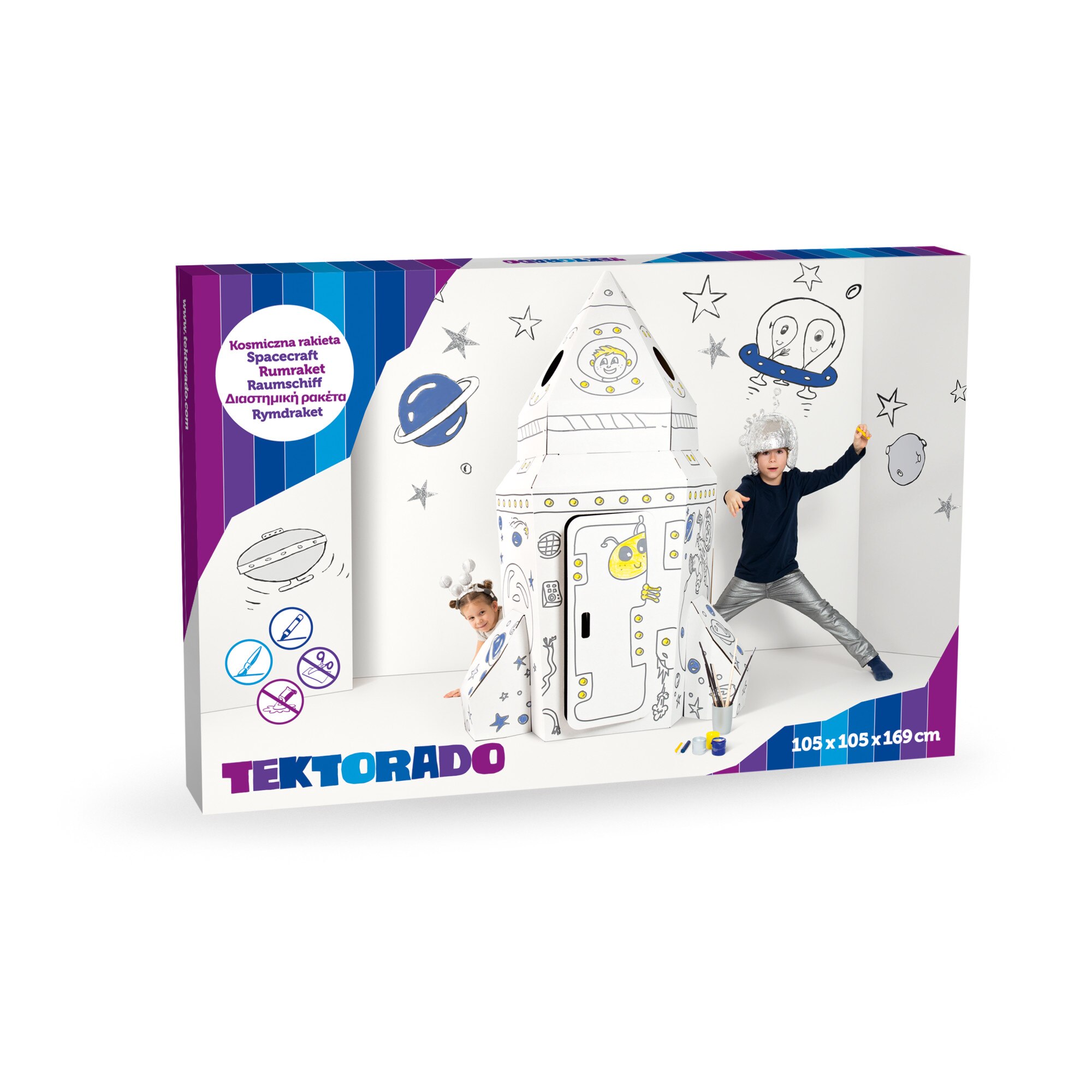 Racheta de colorat pentru copii, 105x105x169 cm, Tektorado - eMAG.ro