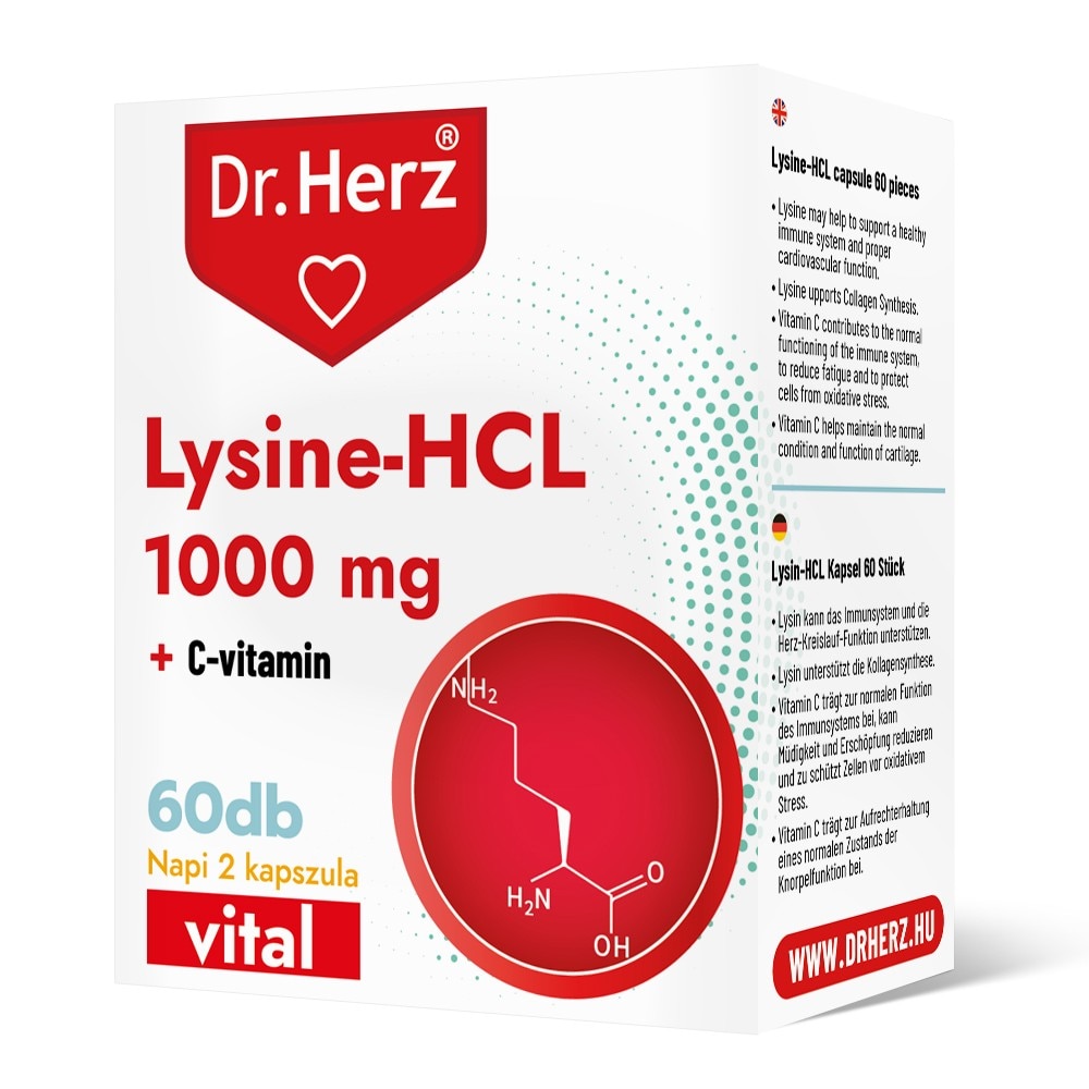 Capsule Lysine HCL 1000 mg + vitamina C Dr Herz 60 buc - eMAG.ro