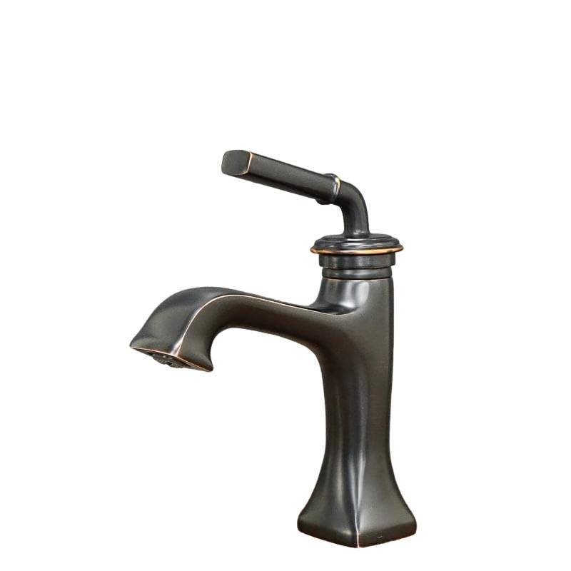 Baterie joasa pentru baie, Alama, Cap ceramic, Aerator, Negru - eMAG.ro