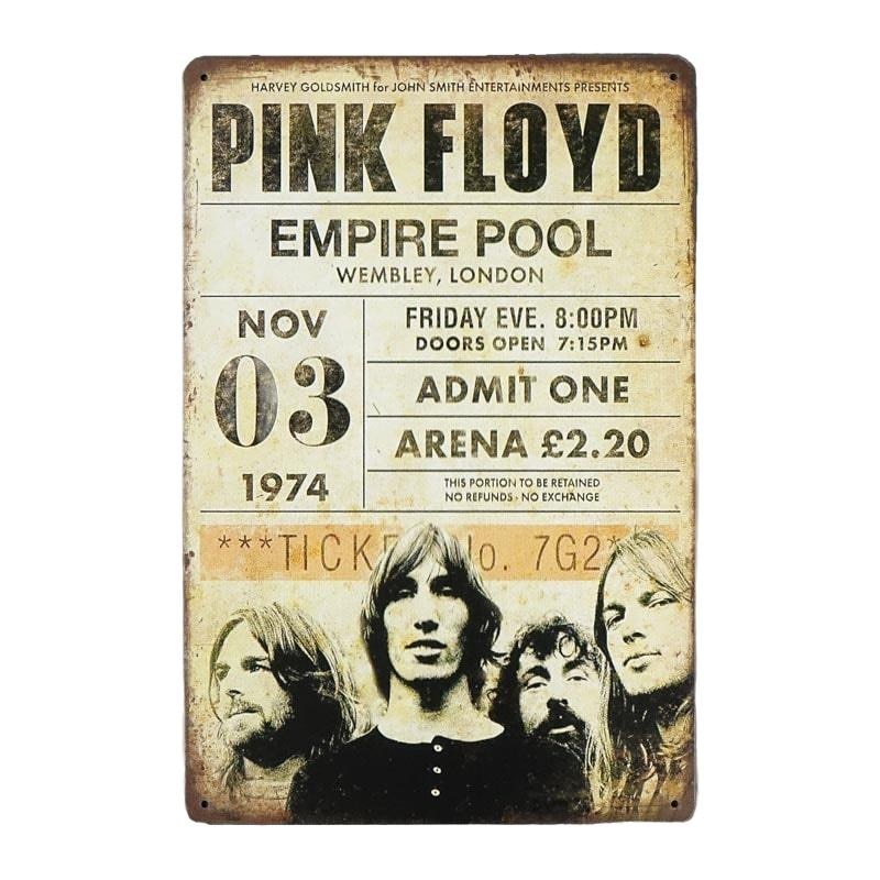Placa decorativa PINK FLOYD EMPIRE POOL, Metal, Multicolor - eMAG.ro