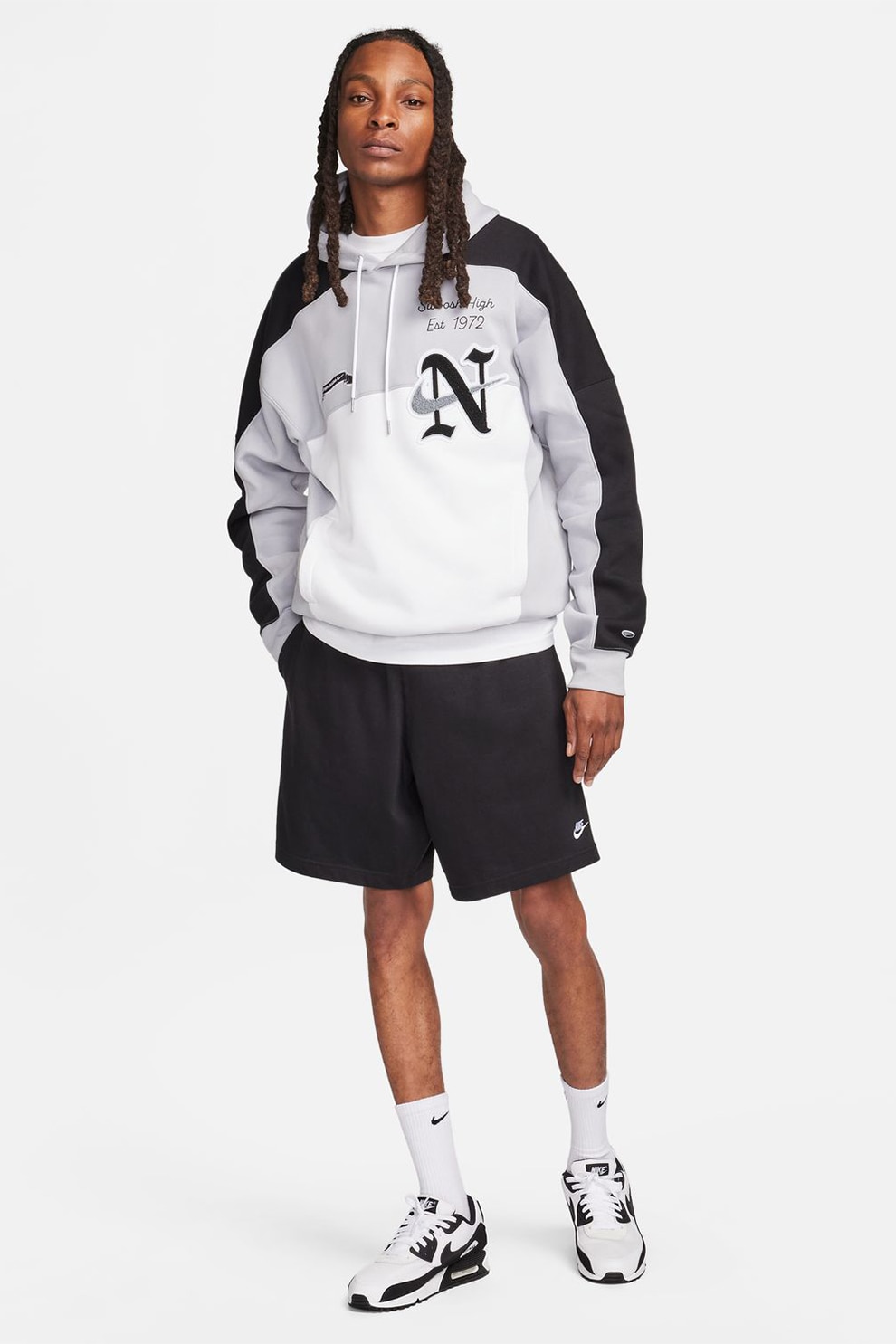 Nike, Bermude cu snur in talie Club, Negru, L - eMAG.ro