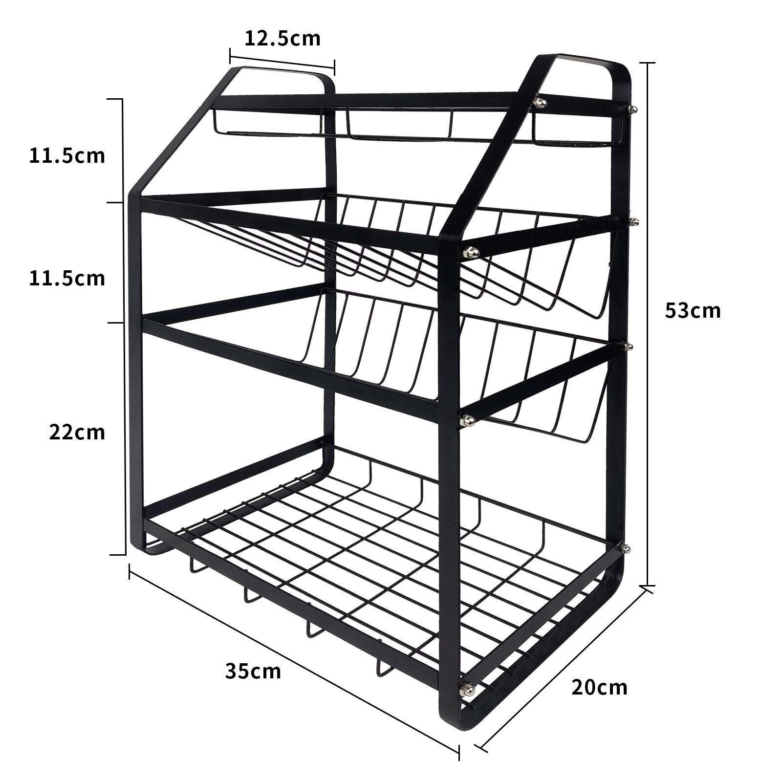 Froadp Raft pentru condimente cu 4 rafturi, Metal, Negru - eMAG.ro
