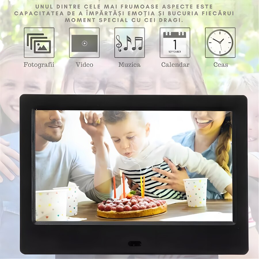 Rama foto digitala, Zadabso®, 7 inch, rezolutie 800 x 480, 16:9 ...