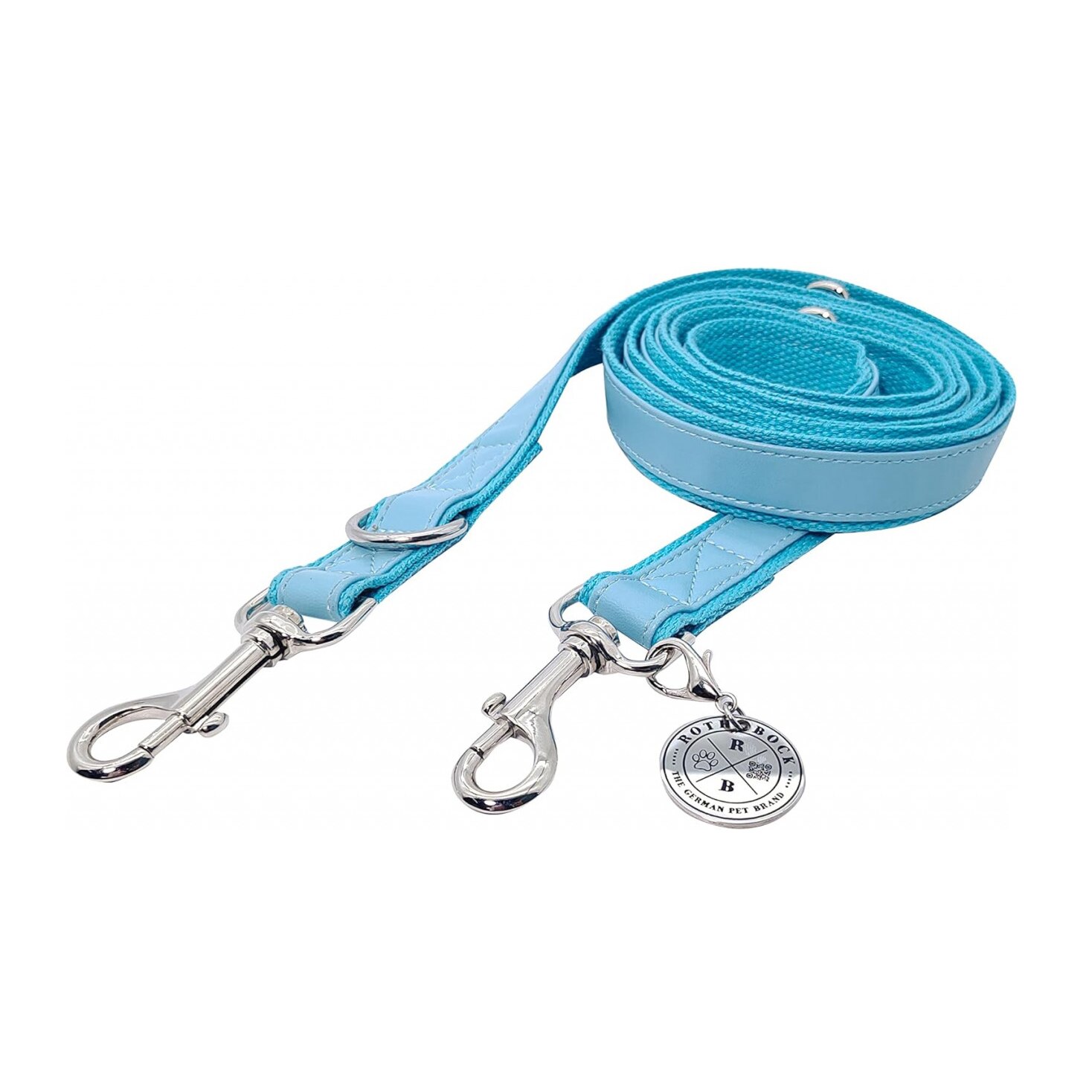 Lesa pentru caine Roth and Bock, piele, albastra - eMAG.ro