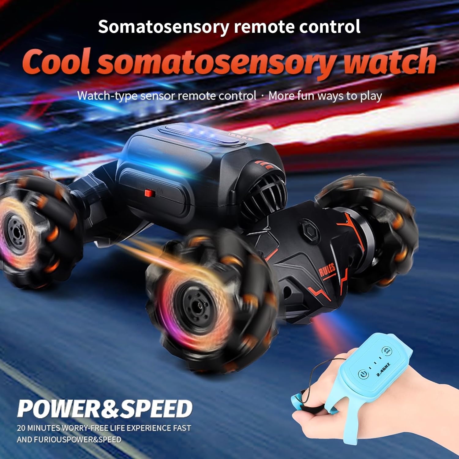 Masina Stunt Twist Car cu telecomanda, Yingyun®, 2.4 GHz, Senzor de ...
