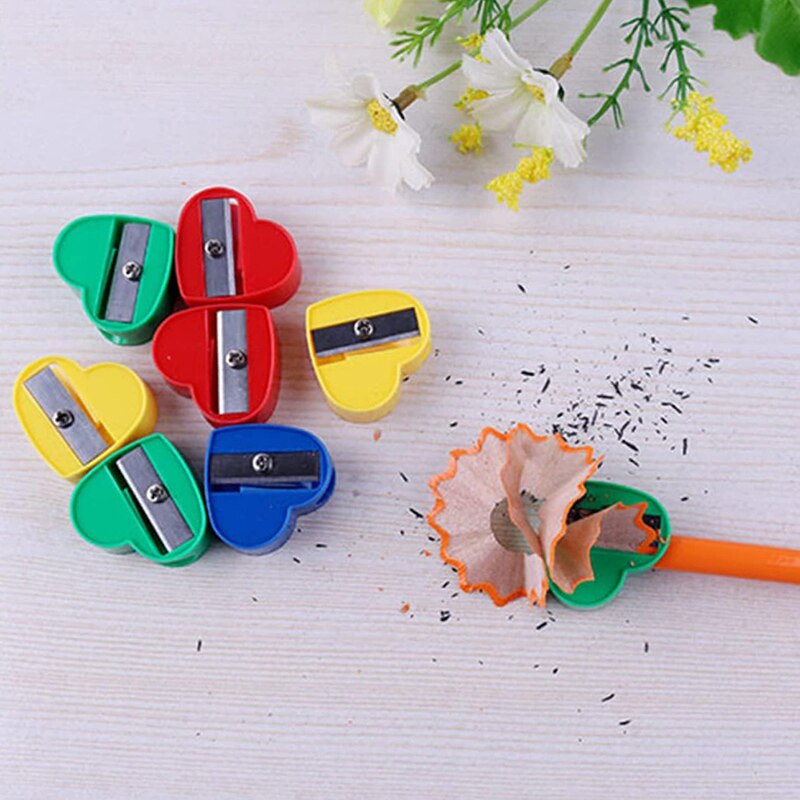 Ascutitor de creion, Sunmostar, Forma de inima, Plastic, Rosu - eMAG.ro