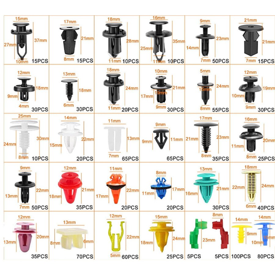 Set 1240 clipsuri auto, Sunmostar, Multicolor - eMAG.ro