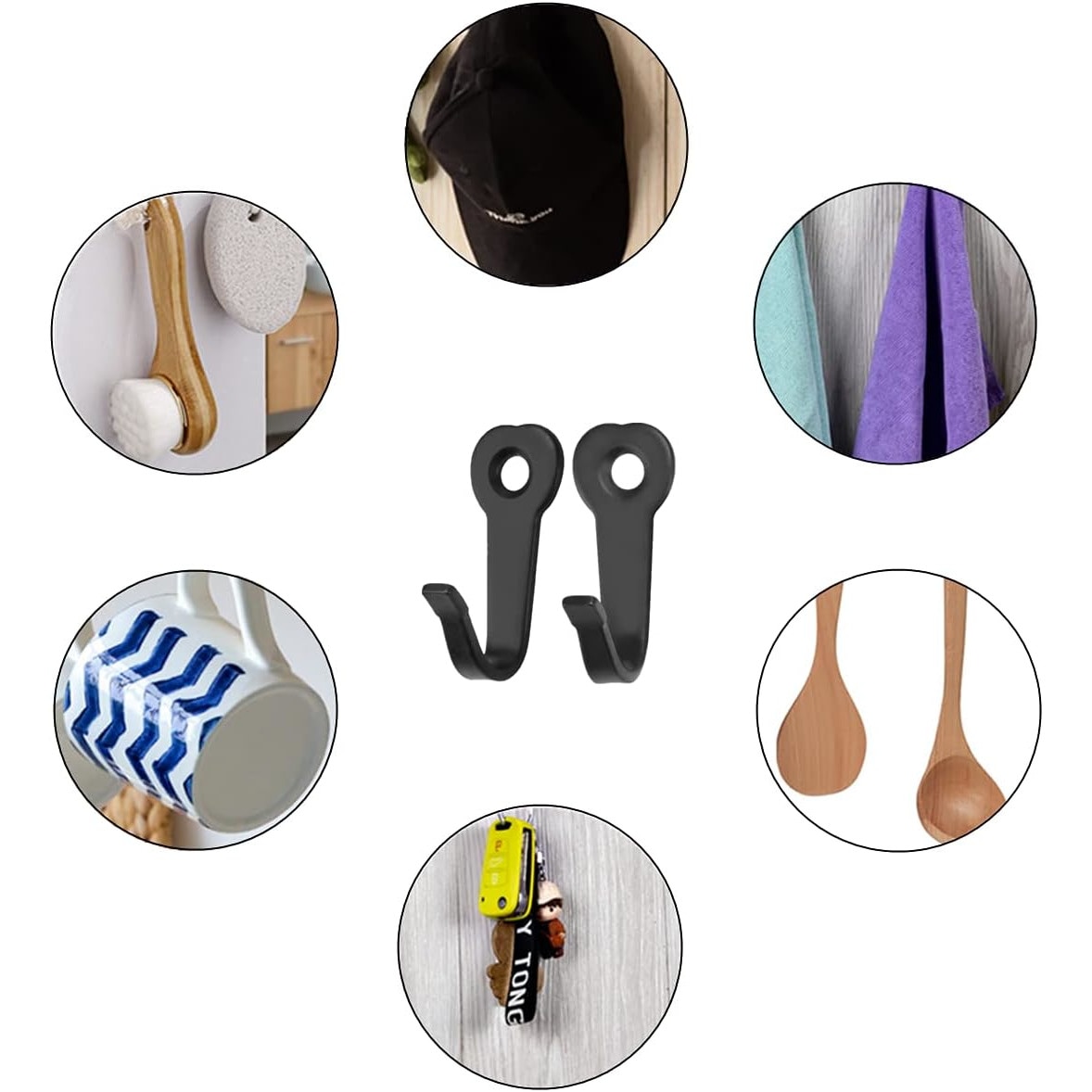 Carlig pentru cuier, Sunmostar, Metal, Negru - eMAG.ro