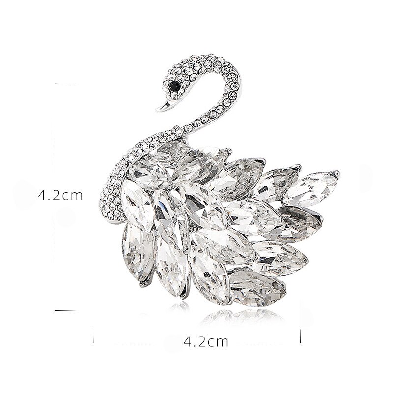 Brosa dama, Sunmostar, Model Lebada, Argintiu - eMAG.ro