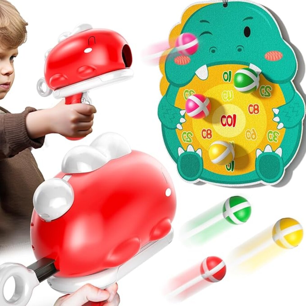 Darts pentru copii, tinta si pistol model dinozar, jucarie interactiva ...