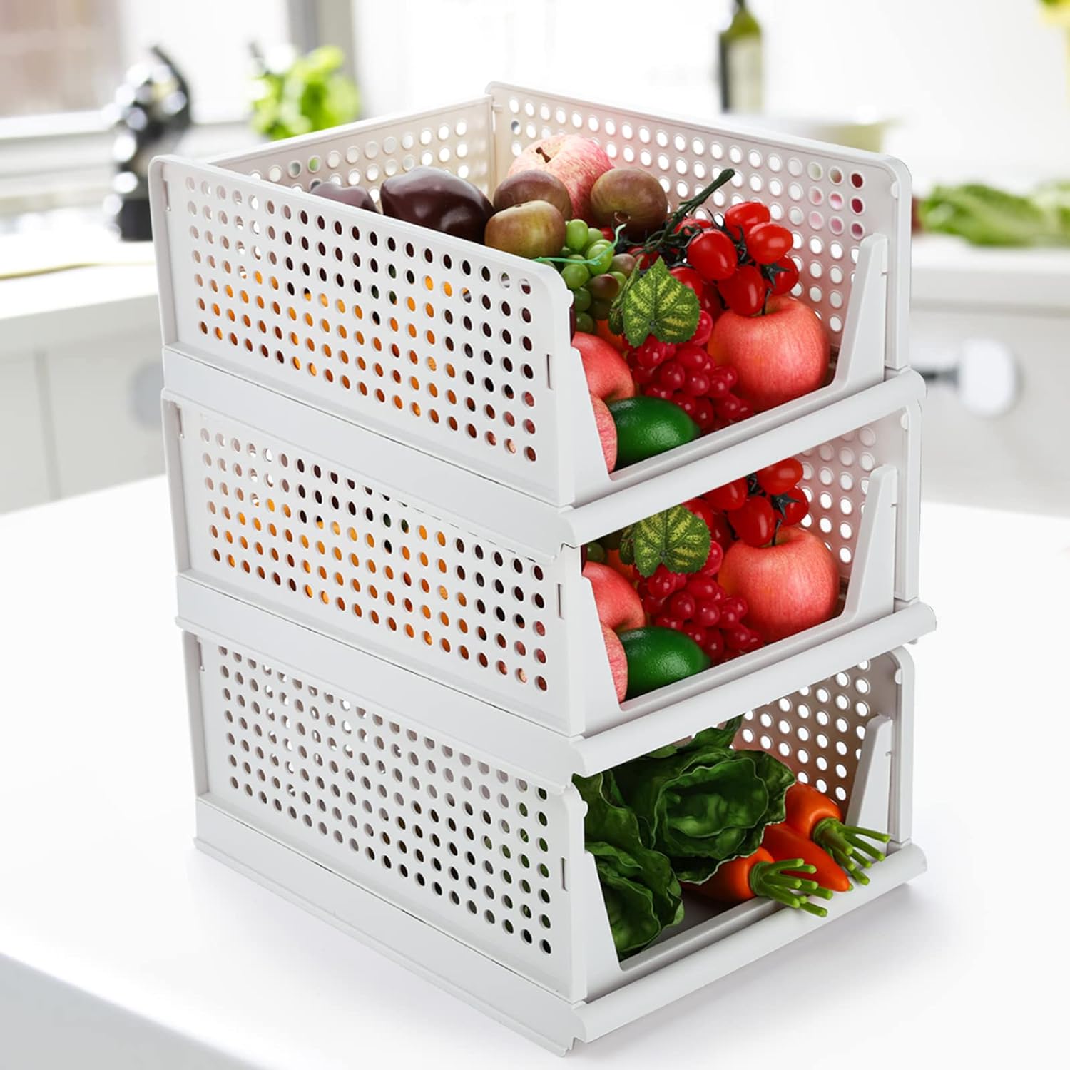 Set de 3 rafturi modulare, pliabile, pentru organizarea hainelor in ...
