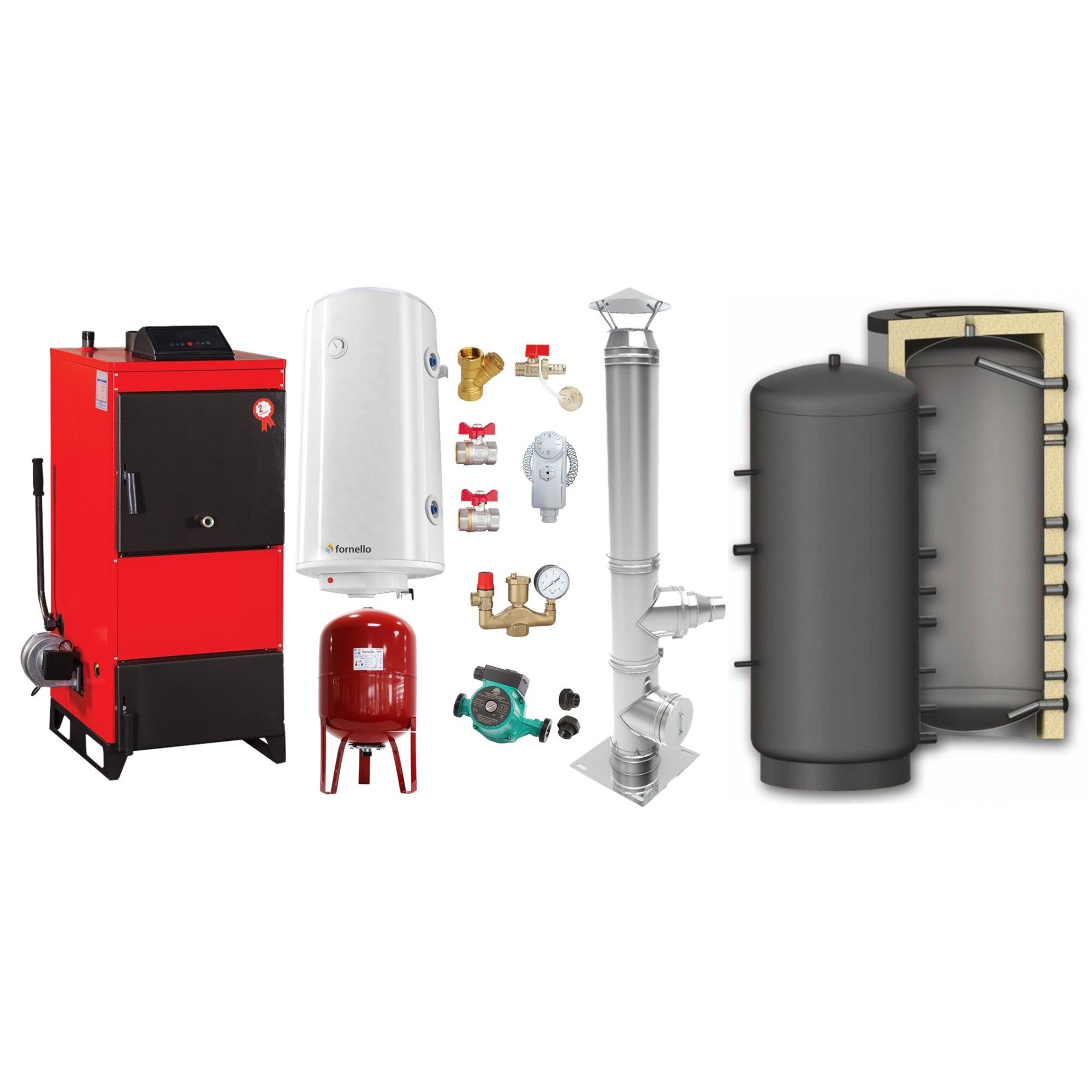 Set Centrala pe combustibil solid Fiama D2-25 Putere 29 kW, cu ...