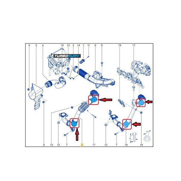 Маркуч за въздух на интеркулера, Turborury, Opel Vivaro B Renault ...