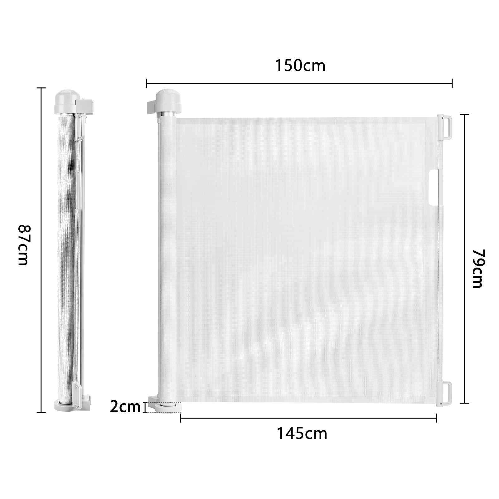 Poarta retractabila pentru scari, Froadp, PVC, Alb - eMAG.ro
