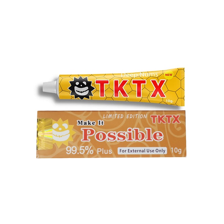 Crema anestezica pentru tatuaje, TKTX, 99, 5% Plus, Galben, 10 grame ...