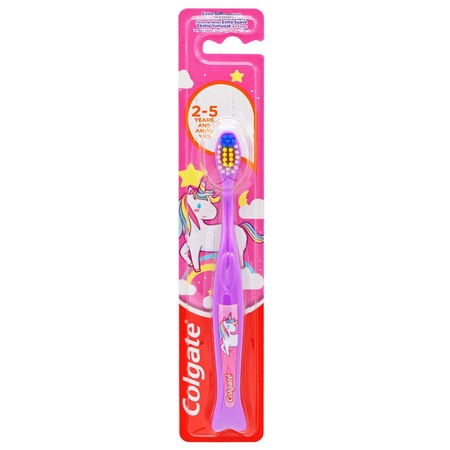 Periuta de Dinti Copii, Colgate, 2-5 ani, Extra-Soft, model Inorog, Mov ...