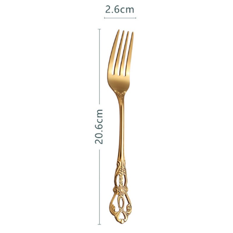 Furculita pentru salata, LLWL, Inox, Auriu, 16.6x2.2 cm - eMAG.ro