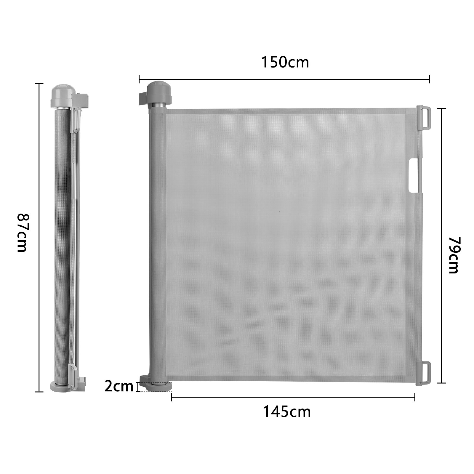 Poarta retractabila pentru scari, Froadp, PVC, Gri - eMAG.ro