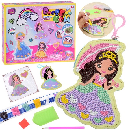 Set pictura cu diamante, Ramiz, Plastic, cu sablon printesa, margele ...