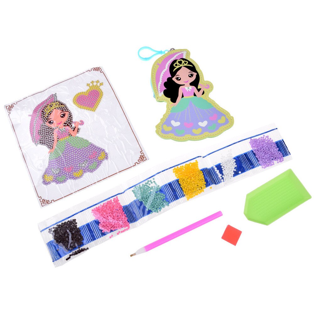 Set pictura cu diamante, Ramiz, Plastic, cu sablon printesa, margele ...