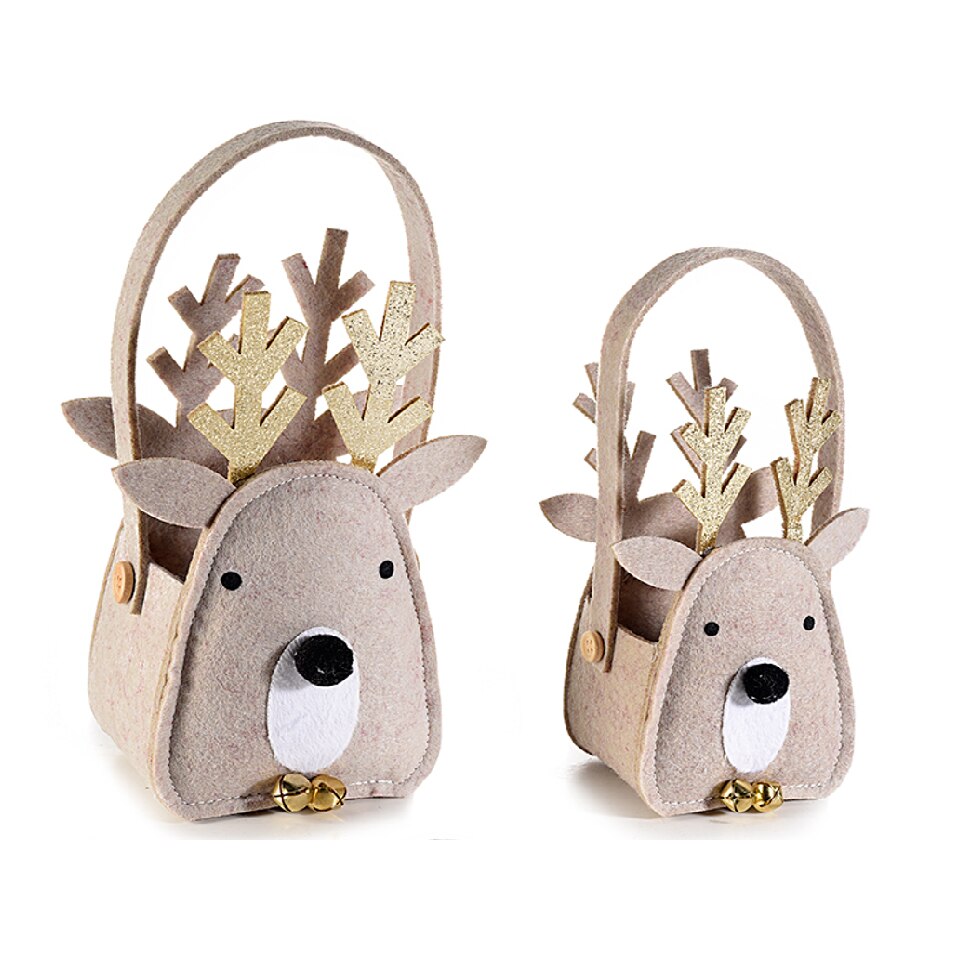 Set 2 gentute cadou din postav, Ren cu clopotei, model 1 - eMAG.ro