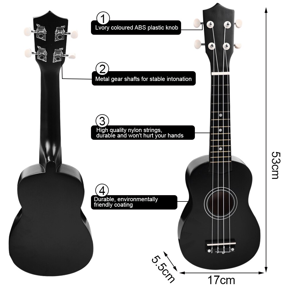 Chitara ukulele soprano de 21 inch, Livrat cu geanta, curea, corzi de ...