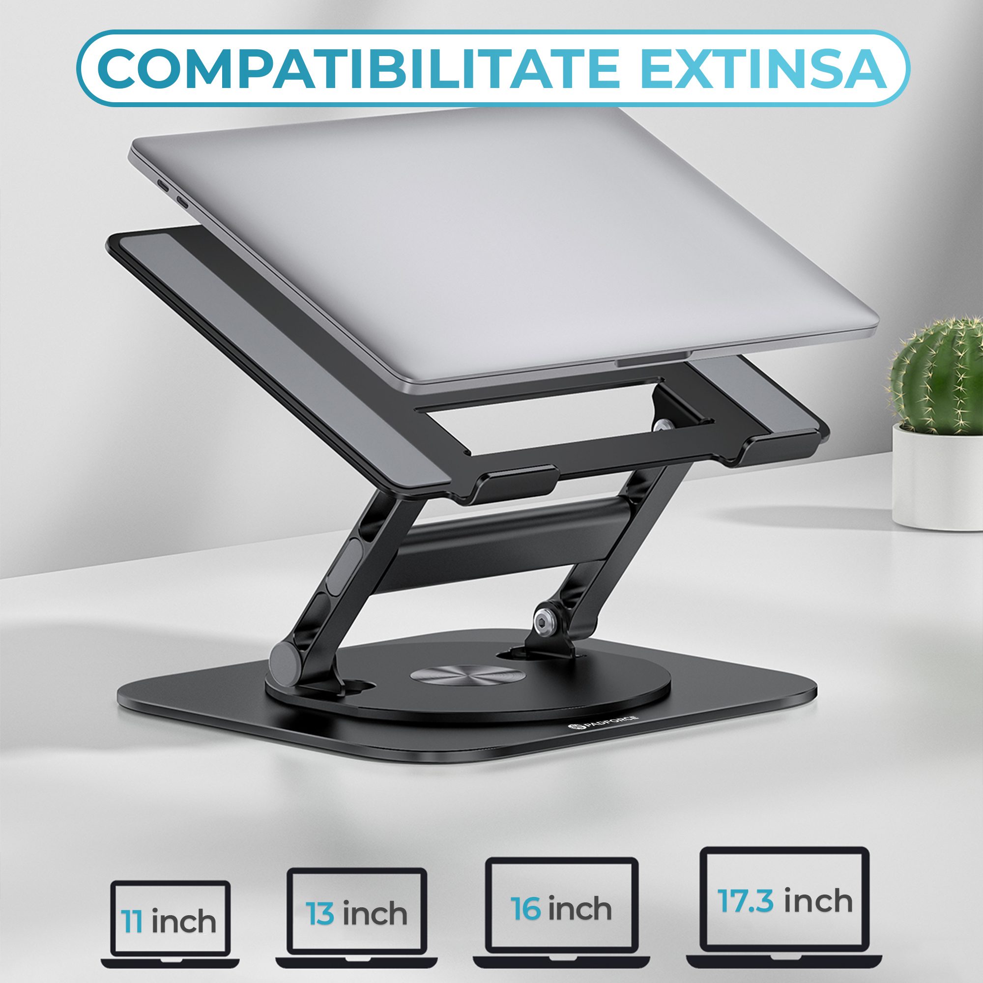 Suport laptop PadForce®, 11-17" inch, Rotire 360°, Ajustabil pe ...